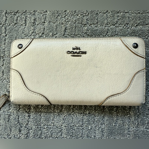 Coach | Bags | Coach Ivory Leather Wallet | Poshmark